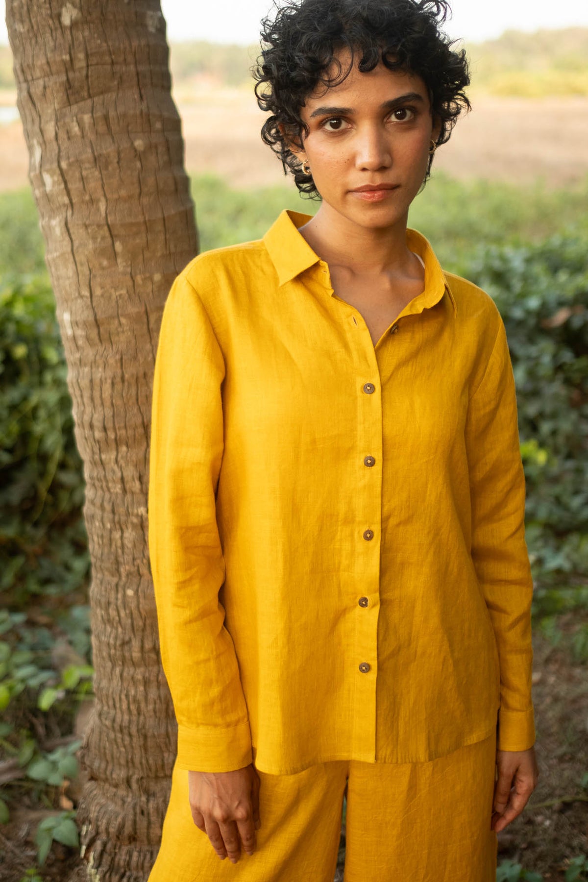 The Linen Day for Women Shirt Mustard