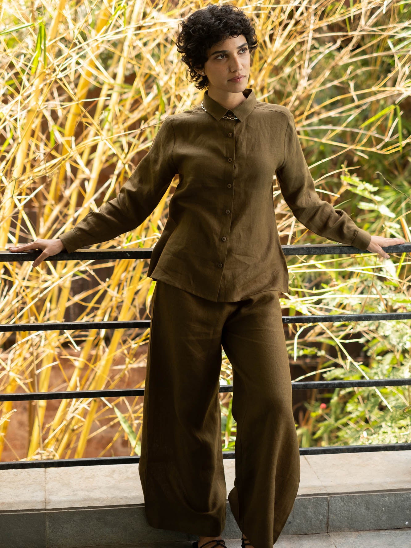The Linen Day for Women Shirt Olive Green