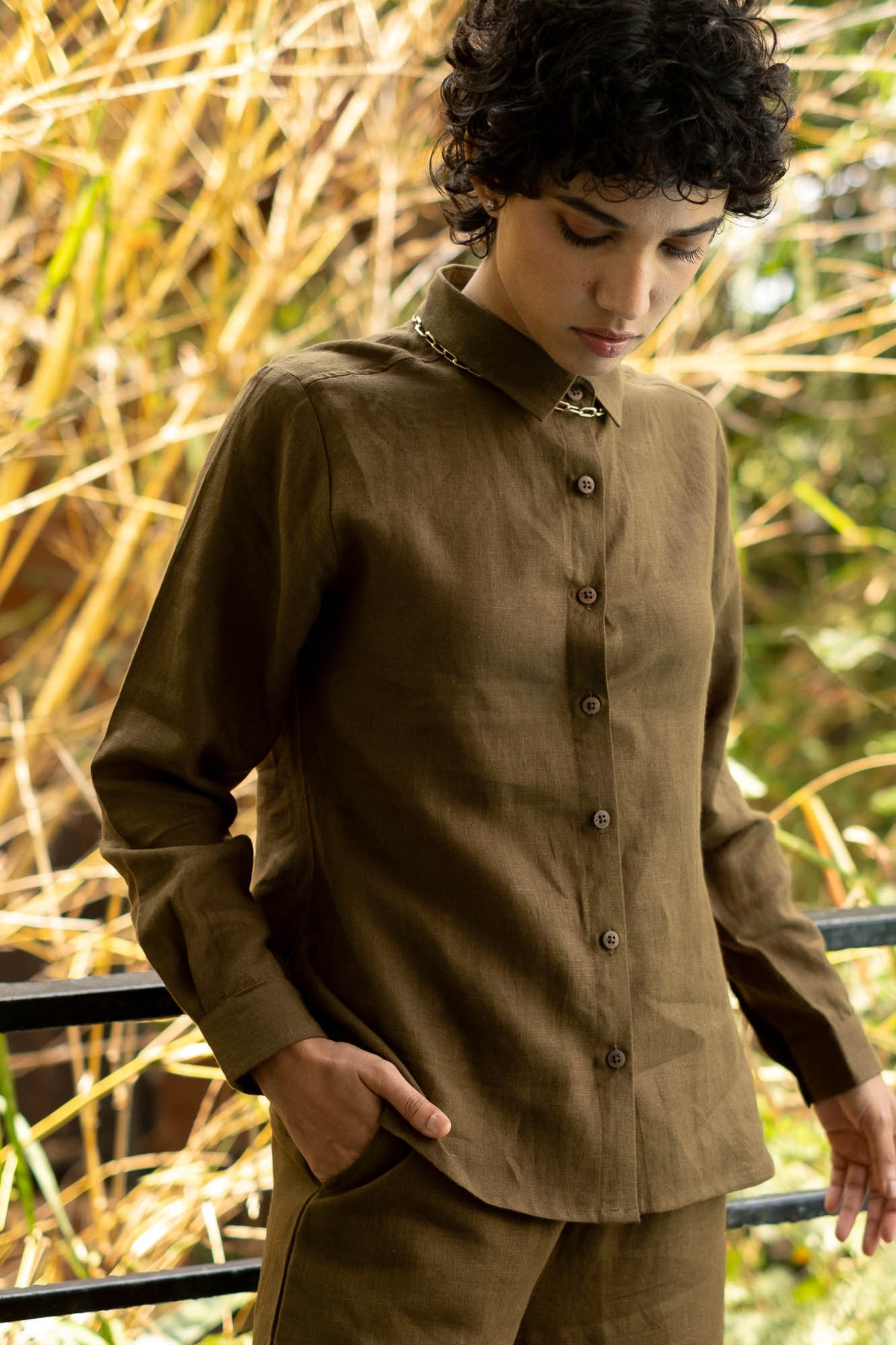 The Linen Day for Women Shirt Olive Green
