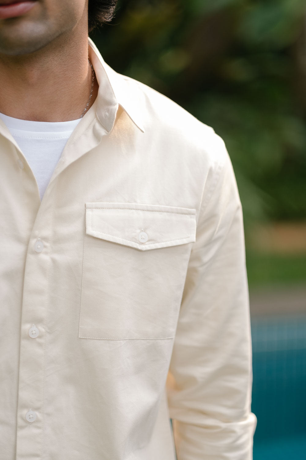 Explore The Heavyweight Cotton Jacket for Men Eggshell
