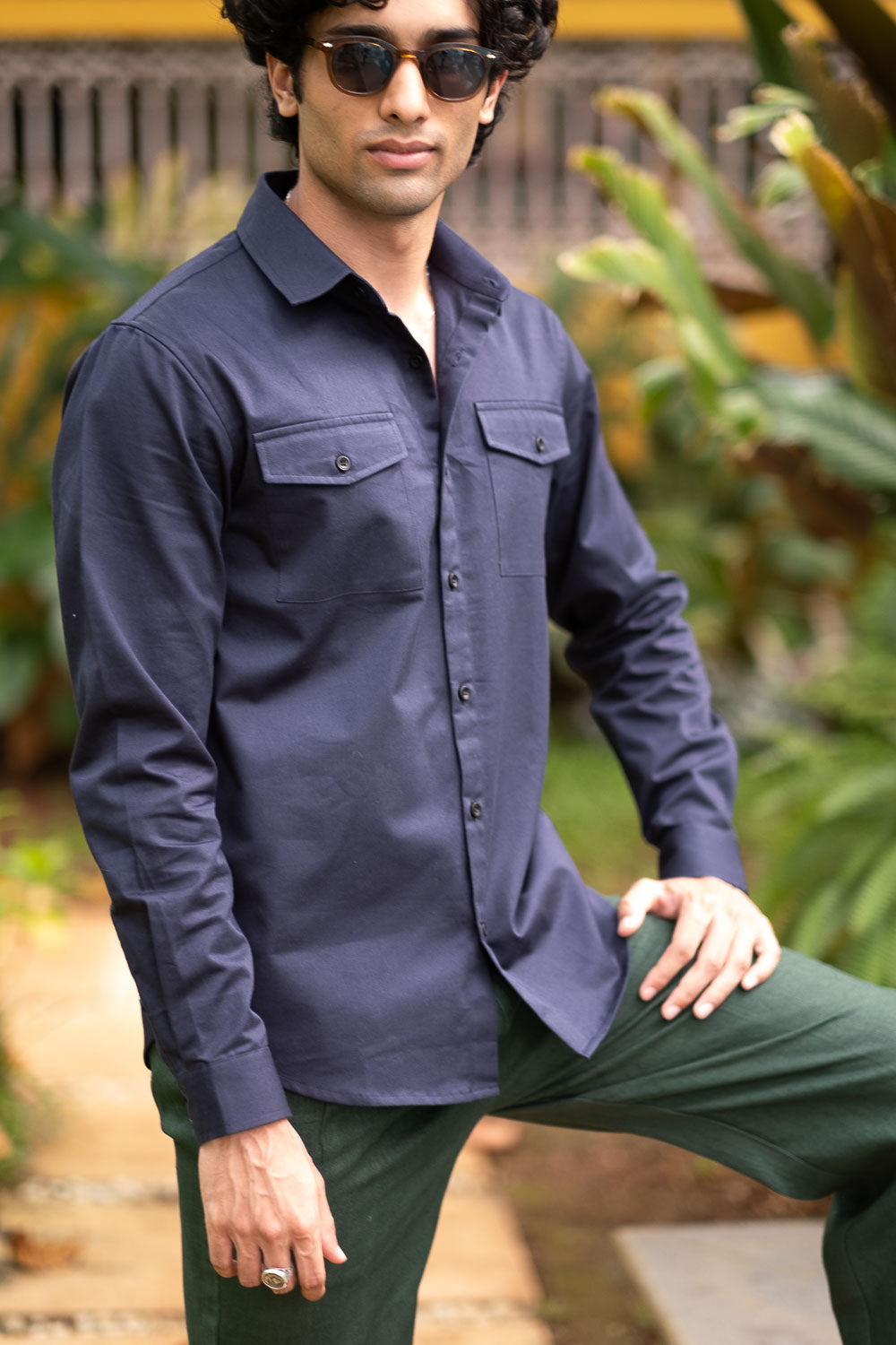 Explore The Heavyweight Cotton Jacket for Men Navy Blue