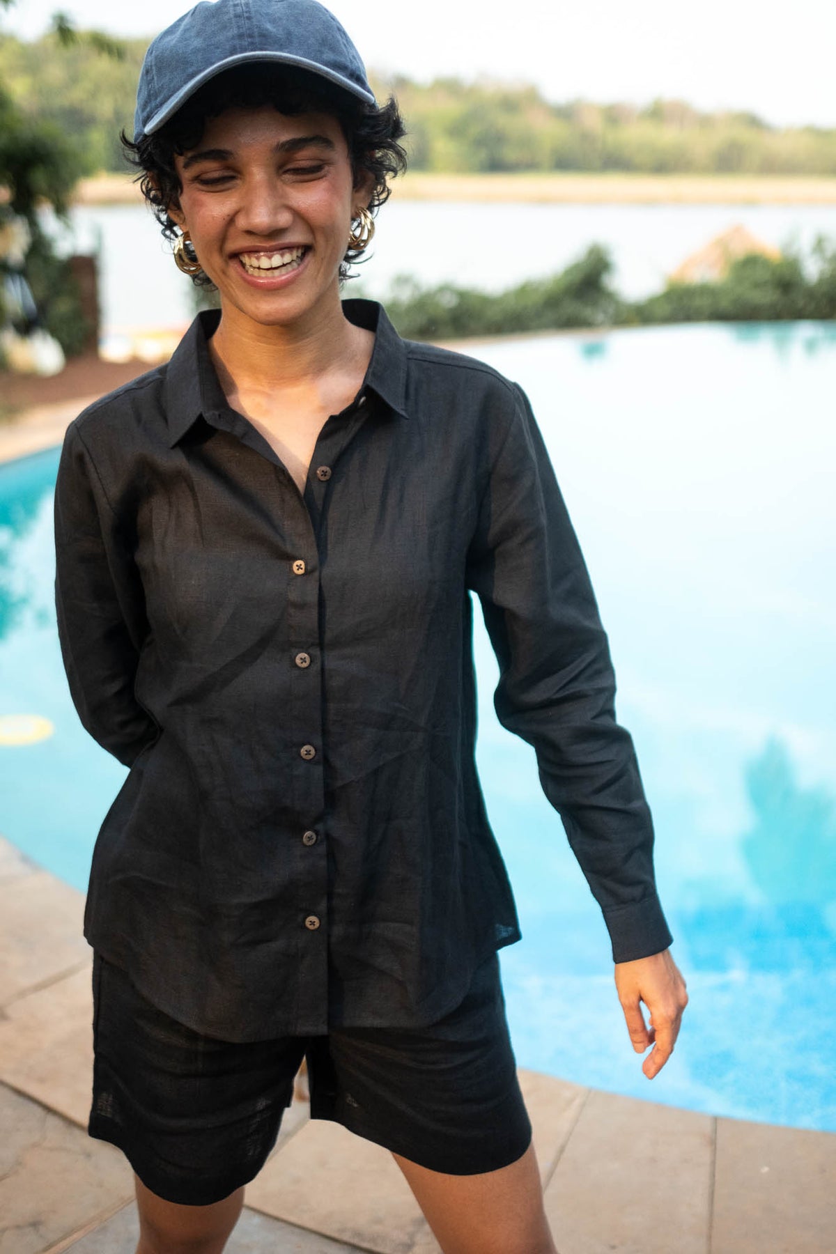 The Linen Day for Women Shirt Midnight Black