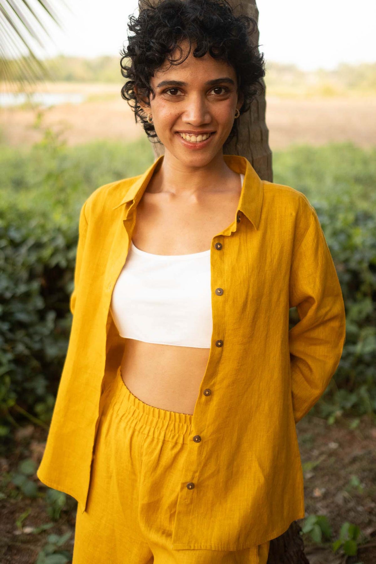 The Linen Day for Women Shirt Mustard