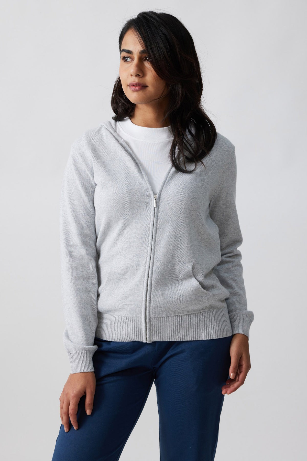 Explore Women's Hoodie | The Zip-up Hoodie Pebble Grey