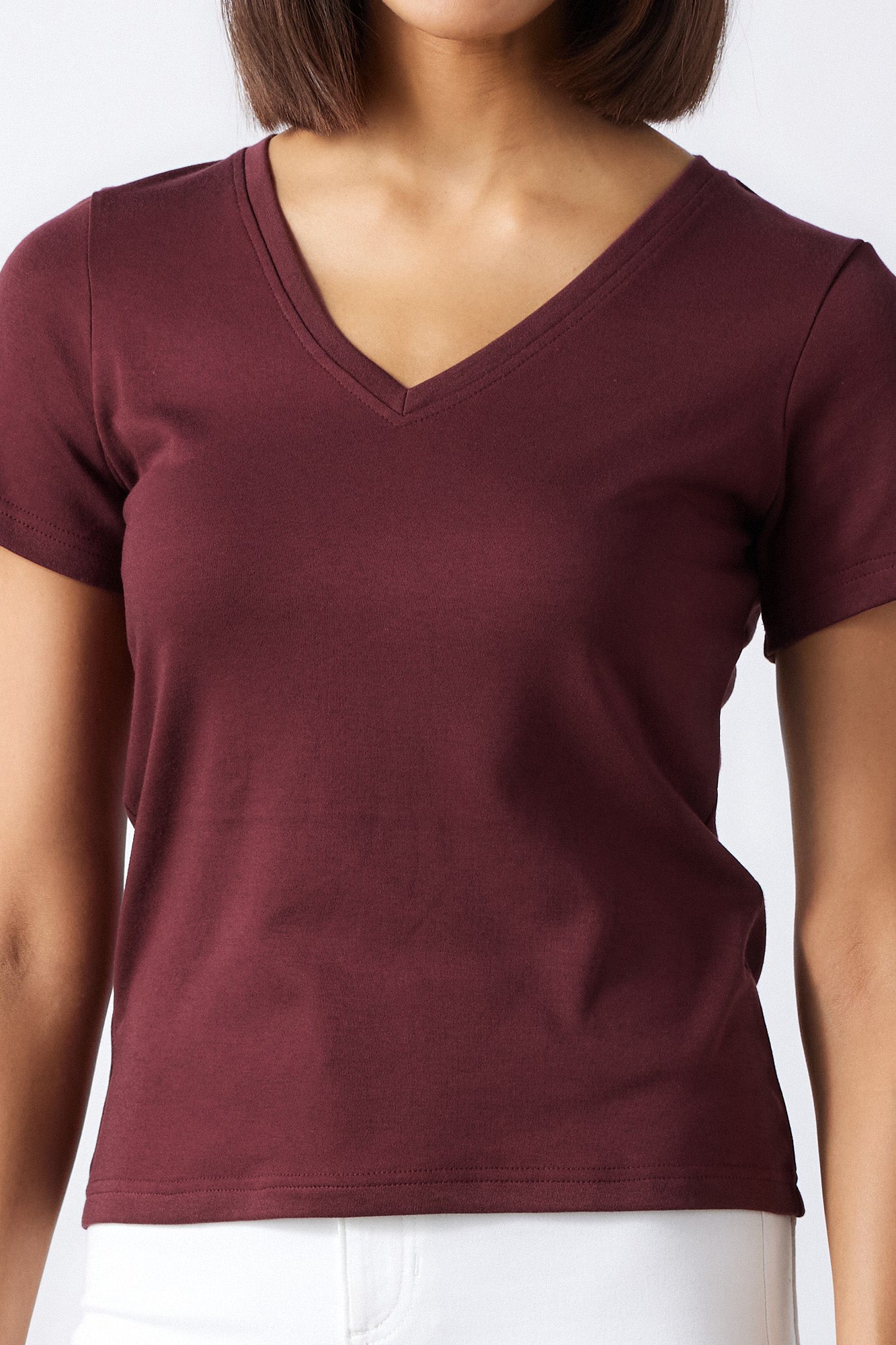 Women's T shirt - Explore T shirt Vintage V Port Red