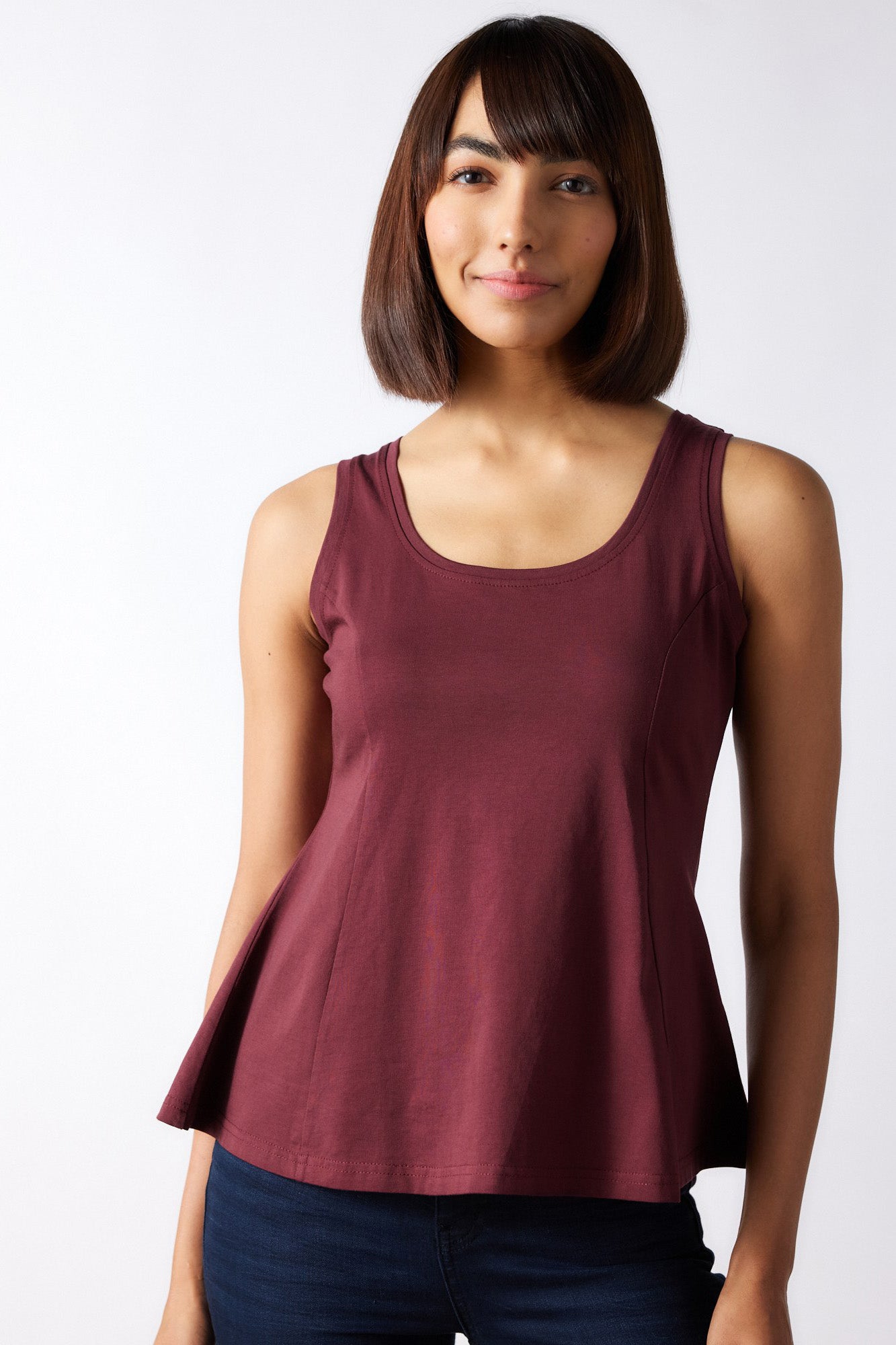 Women's Tank Top | Pima Flared Tank Top Port Red Online