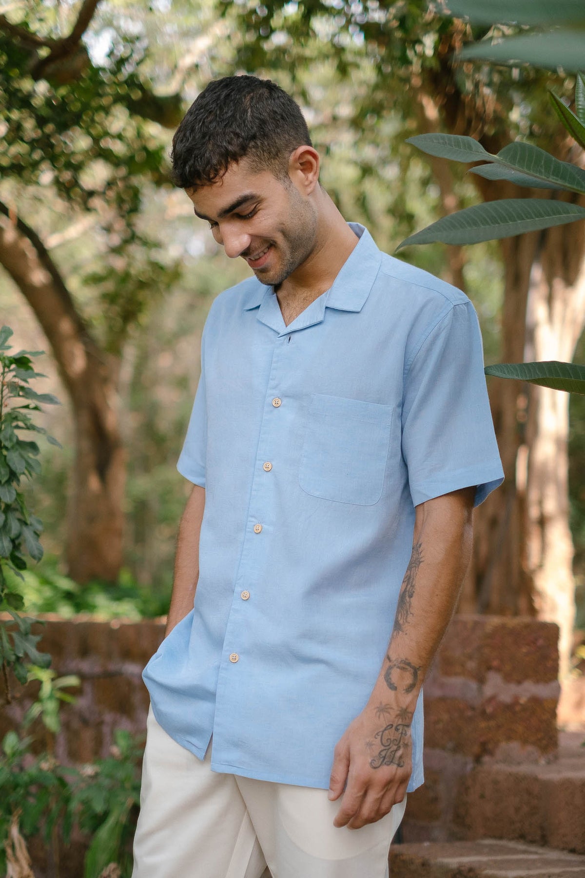 Men's Shirt | The TENCEL™ Notched Shirt Powder Blue