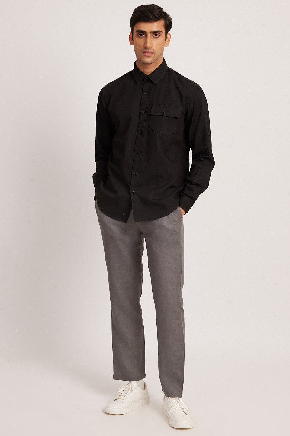 Pants for men-Linen Easy Pants for Men Slate Grey Online