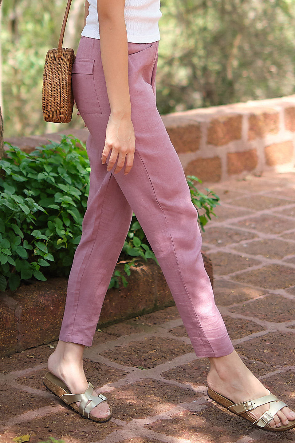 Explore Linen Easy Pants for Women Vintage Pink Online